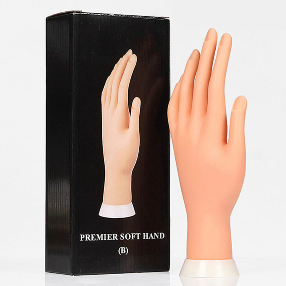 Hand with Nails Fake Model Manicure Practice Hands Movable Prosthetic ...