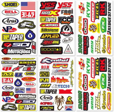 6 Sheets Grafitti Vinyl Decals Sticker Motocross Dirt Bike Bikes Race ...