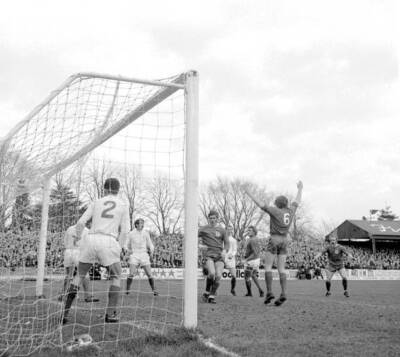 Colchester United's Ray Crawford heads the opening goal, watch- 1971 ...