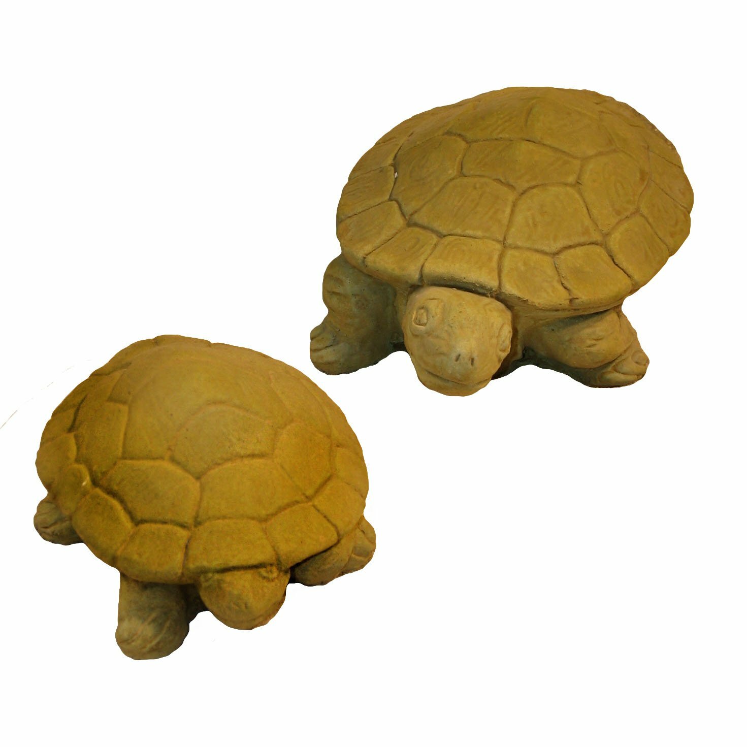 Cast Stone Cement Concrete Turtle Pair Outdoor Garden Statue Set of 2 ...