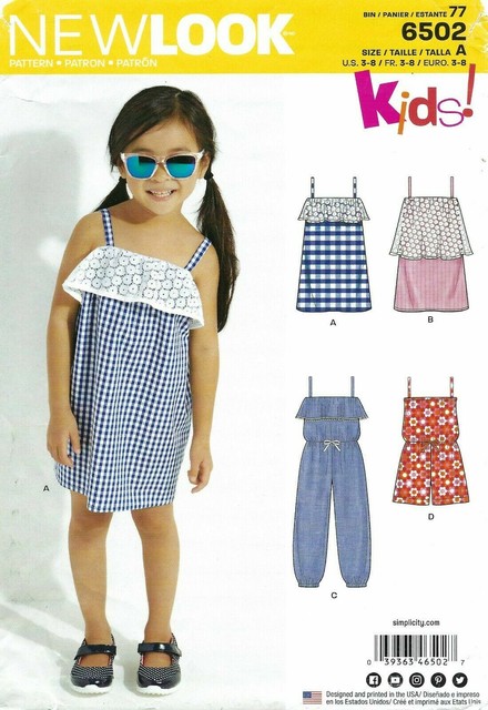 LOOK Simplicity Sewing Pattern 6502 Girls Romper DressTop & Jumpsuit Sz ...