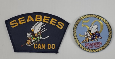 Genuine US NAVY SEABEES 50th Anniversary Embroidered Patches Never Stitched On | eBay