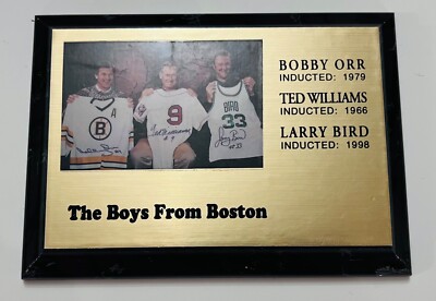 The Boys From Boston Bobby Orr Ted Williams Larry Bird Hall Of Fame ...