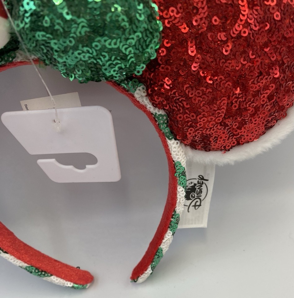 Disney Parks 2020 Christmas Holiday Red Peppermint Minnie Ears Headband ...