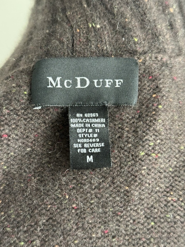 McDuff Women's 100% Cashmere Long Open Cardigan Sweater Size Medium Brown Speck | eBay