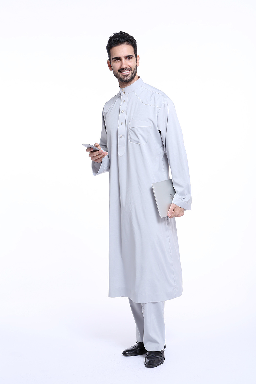 Men Saudi Thobe Thoub Daffah Dishdasha Muslim Arab Kaftan Clothing ...