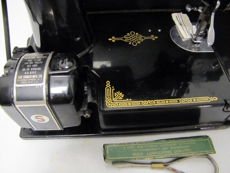 Vintage Singer Featherweight 221 Sewing Machine Blue Centennial Badge ...