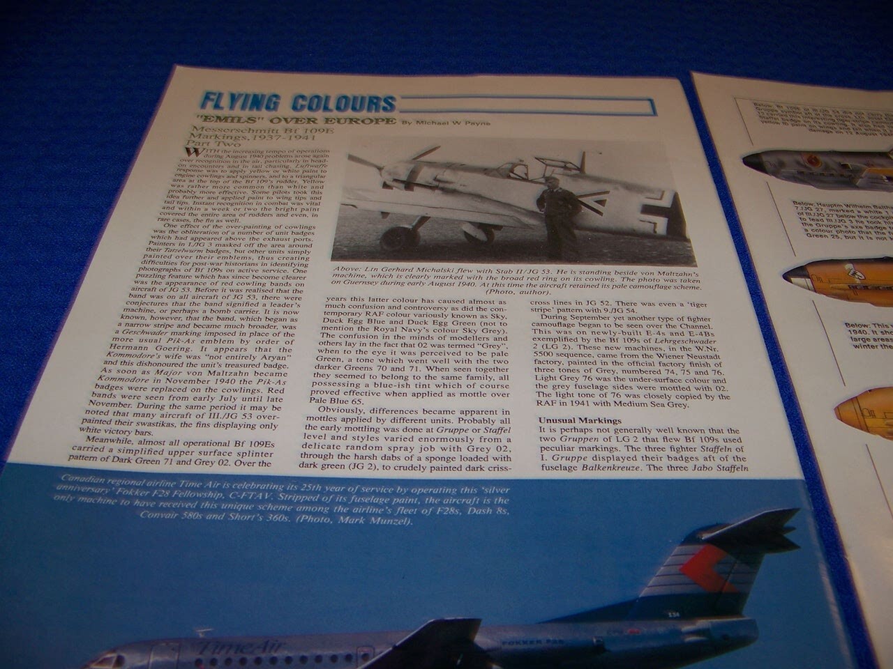 MESSERSCHMITT BF-109 "EMILS OVER EUROPE" ..6-COLOR PROFILES/HISTORY ...