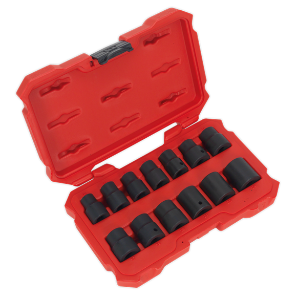 SEALEY TOOLS PREMIER 1/2"D Shallow Impact Metric 13Pc Lock On Socket ...