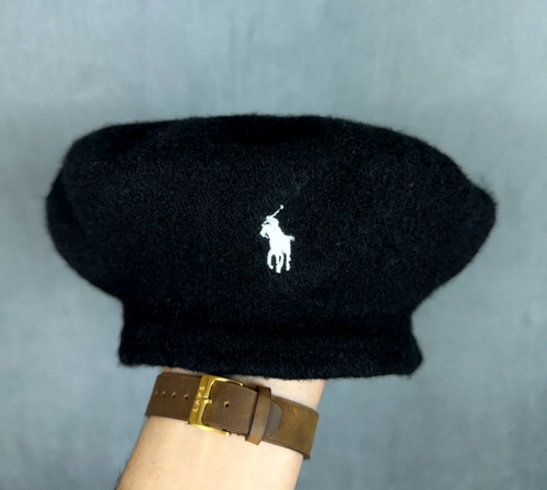 Polo Ralph Lauren Wool Beret Womens Black Pony Embroidered | eBay
