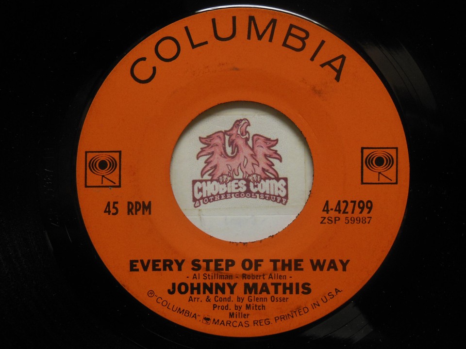 Johnny Mathis: Every Step Of The Way / No Man Can Stand Alone, 45 RPM ...