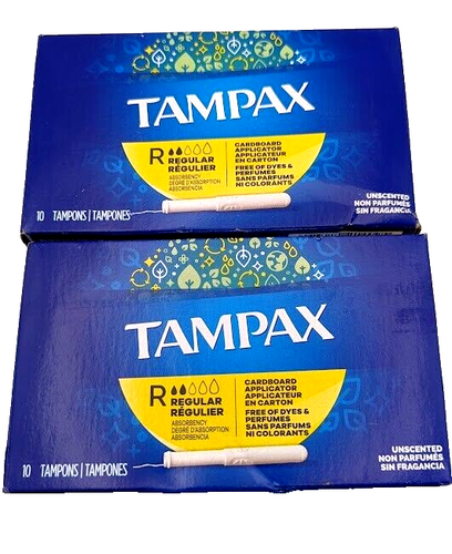 Tampax Regular Tampons Flushable Cardboard Applicator Regular 10 ct | eBay