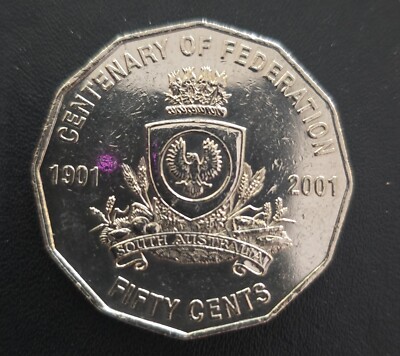 🔴 2001 50c COIN – FEDERATION SERIES – SOUTH AUSTRALIA – CIRCULATED 🔴 ...