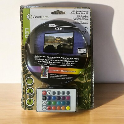 Good earth LED USB Self-Adheisive Color Tape Light Kit AC1213-BKG-07LF2 ...