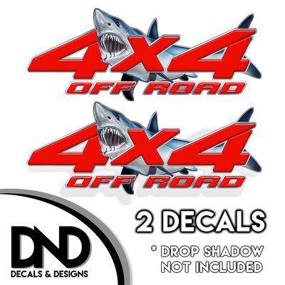 4x4 Off Road Decals 2 Pk Sticker for Ford Chevy Sierra truck - Red ...