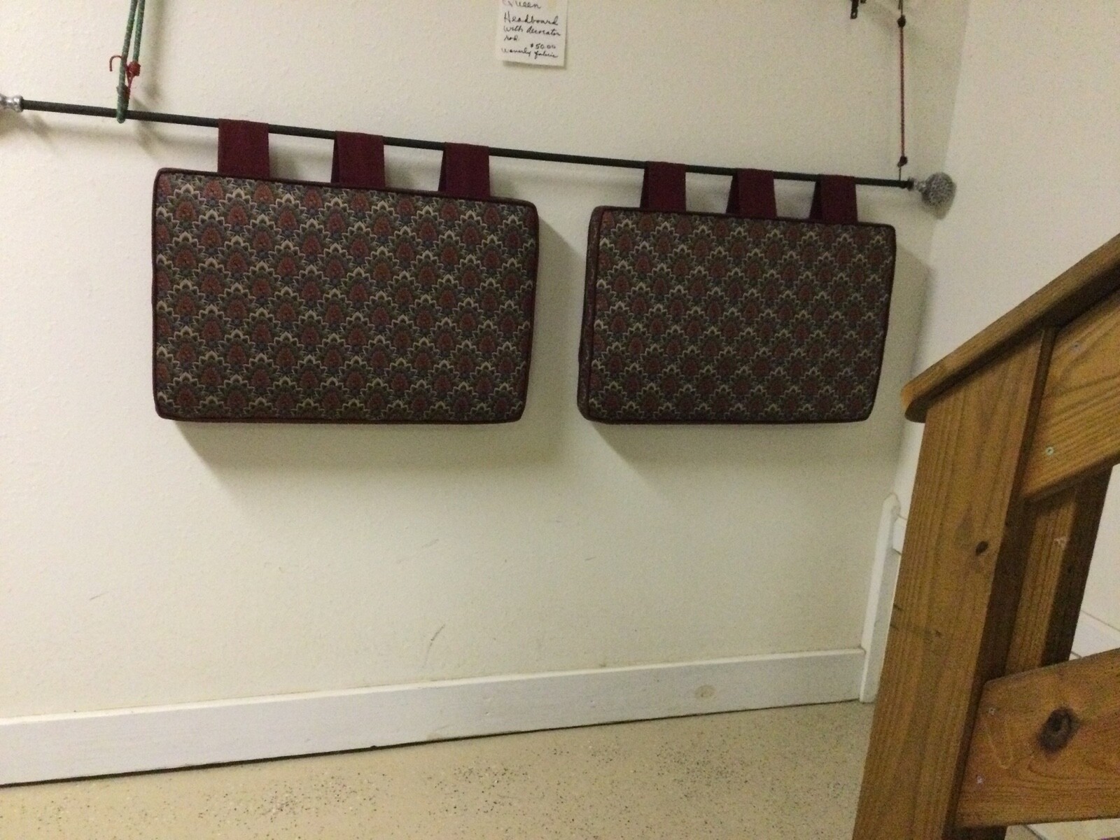 Headboard of Decorator rod and Designer Pillows | eBay