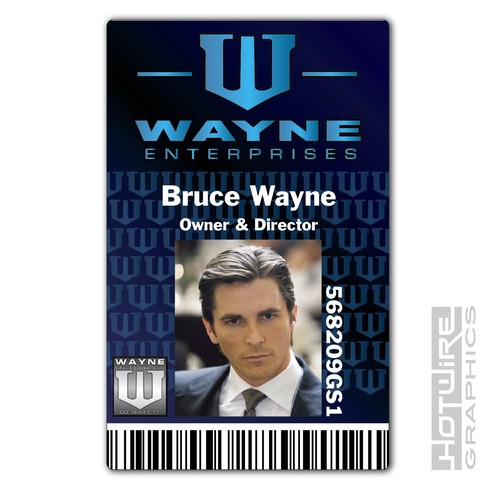 Plastic ID Card (TV & Film Prop) - Bruce Wayne BATMAN Wayne Enterprises ...