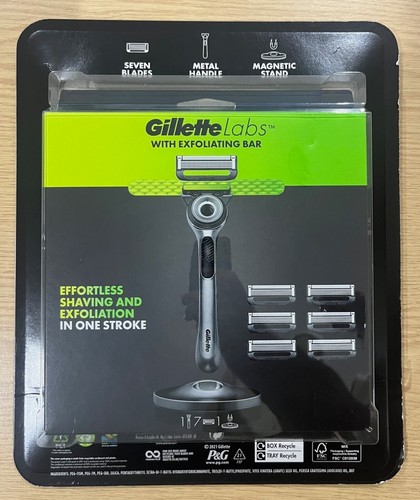 Gillette Labs Razor Handle + 7 Blades Refill + Magnetic Stand - New ...