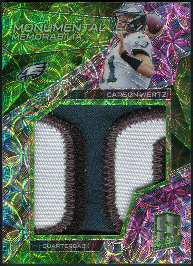 2017 Panini Spectra 24/25 Carson Wentz Eagles Monumental Mem 4 Color ...