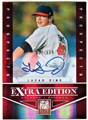 LUCAS SIMS - 2012 PANINI ELITE EXTRA EDITION PROSPECTS AUTOGRAPH RC ...
