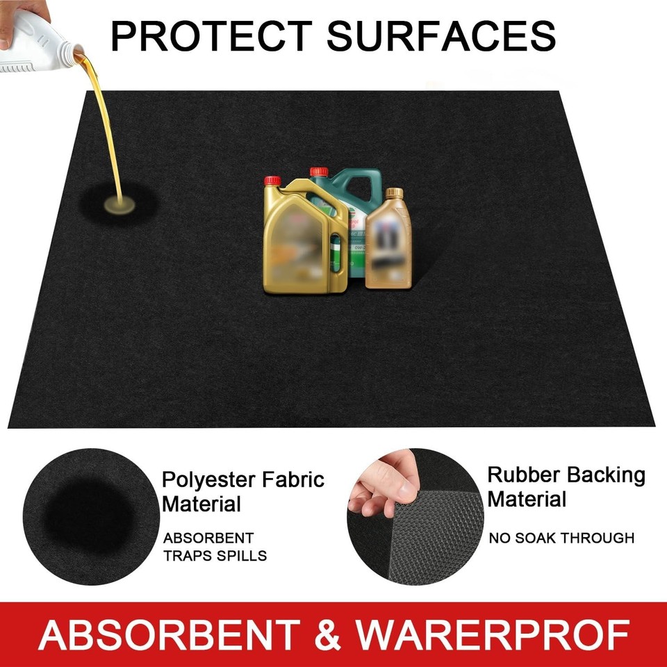 Oil Spill Mat 29"x36" Garage Floor Absorbent Waterproof Reusable ...