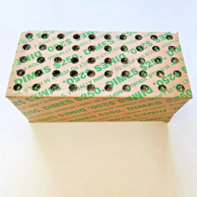 🔥 BANK SEALED Roosevelt Dime Box - 50 Rolls - 2500 Coins ($250 FV ...