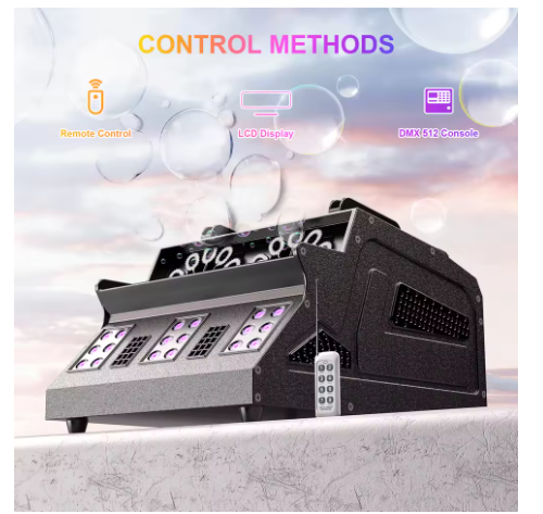 1800W 18LED RGB Smoke Bubble Machine DMX Stage Effect DJ Party Wedding ...