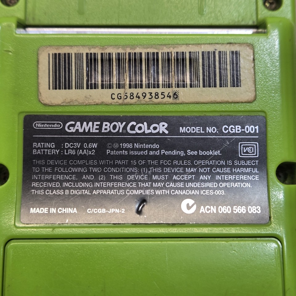Nintendo GameBoy Color CGB-001 Kiwi Lime Green Console Authentic Tested ...