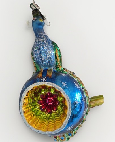 Rare Radko In Living Color Jeweled Peacock 7" Christmas Tree Ornament ...