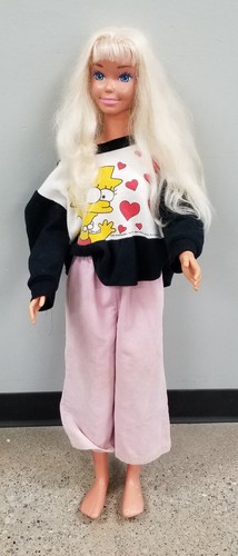 Vtg 36" Mattel My Size Barbie Doll 1992 Blonde Blue Eyes Earrings Lisa ...