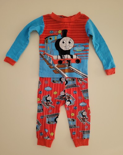 THOMAS AND FRIENDS Train Engine Pajama set Top Shirt Bottom Pant 24 M ...