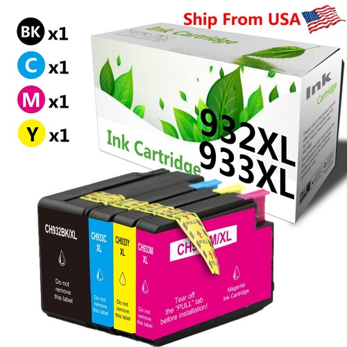 (4-Pack,BCMY) 932 933 Ink Cartridge 932XL 933XL for OfficeJet 7612 ...
