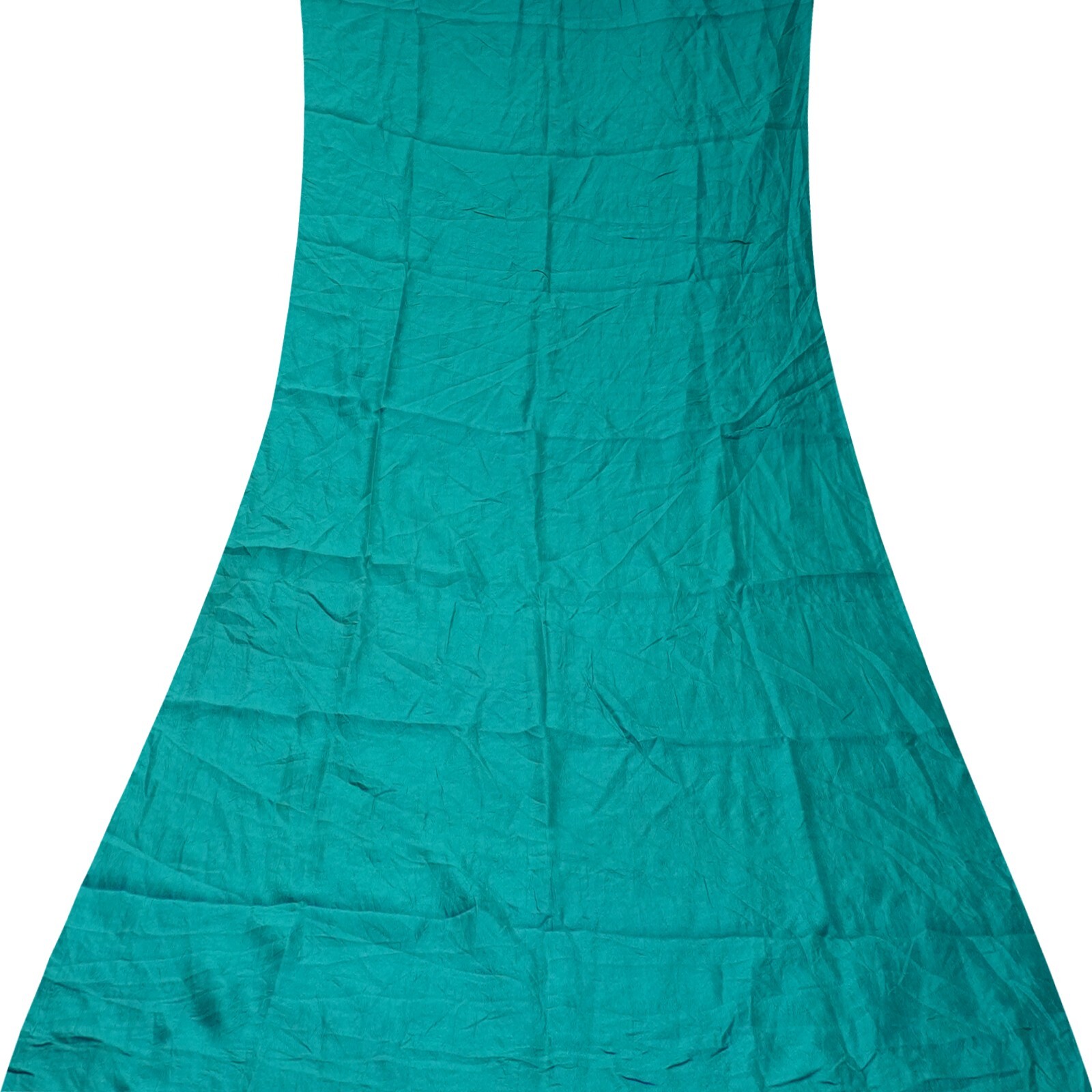 Vintage Vert Sarcelle 100% Soie Pure Artisanal Sari Vestige 2.7m Tissu ...