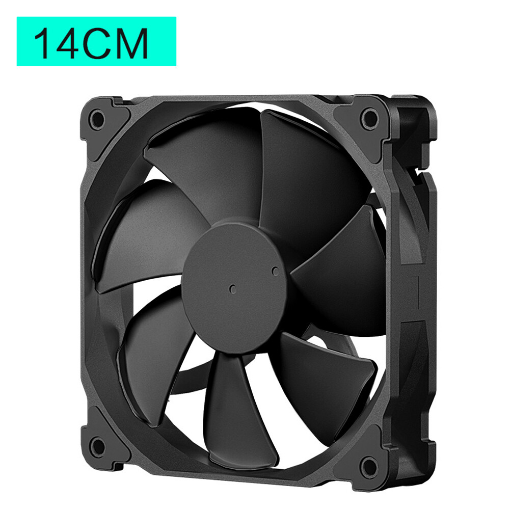 4 Pin PC Case 14cm Cooling Fan Silent PWM Cooler Radiator (Black) *AU ...