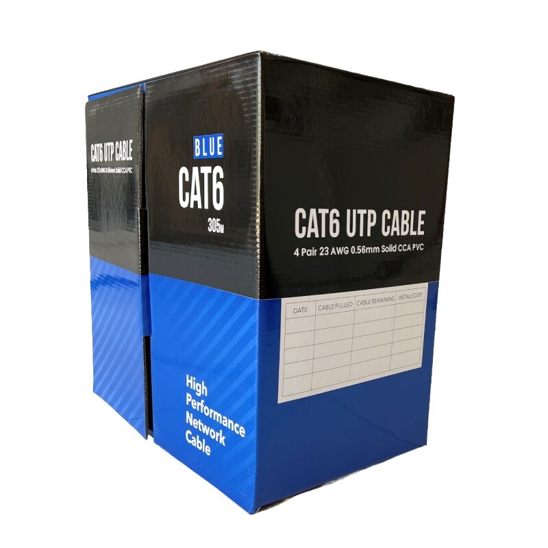 *All Metro* Premium Cat6 305M BLUE CCA 23AWG UTP Ethernet Lan Network ...