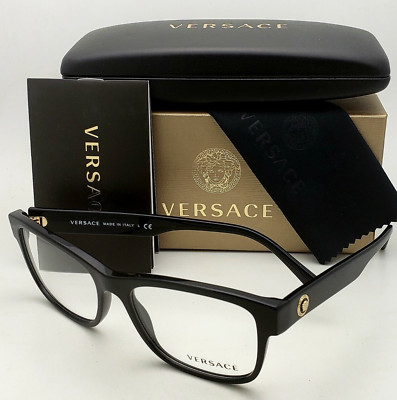 New Versace Reading Glasses MOD. 3266 GB1 55-17 145 Black & Gold Frames ...