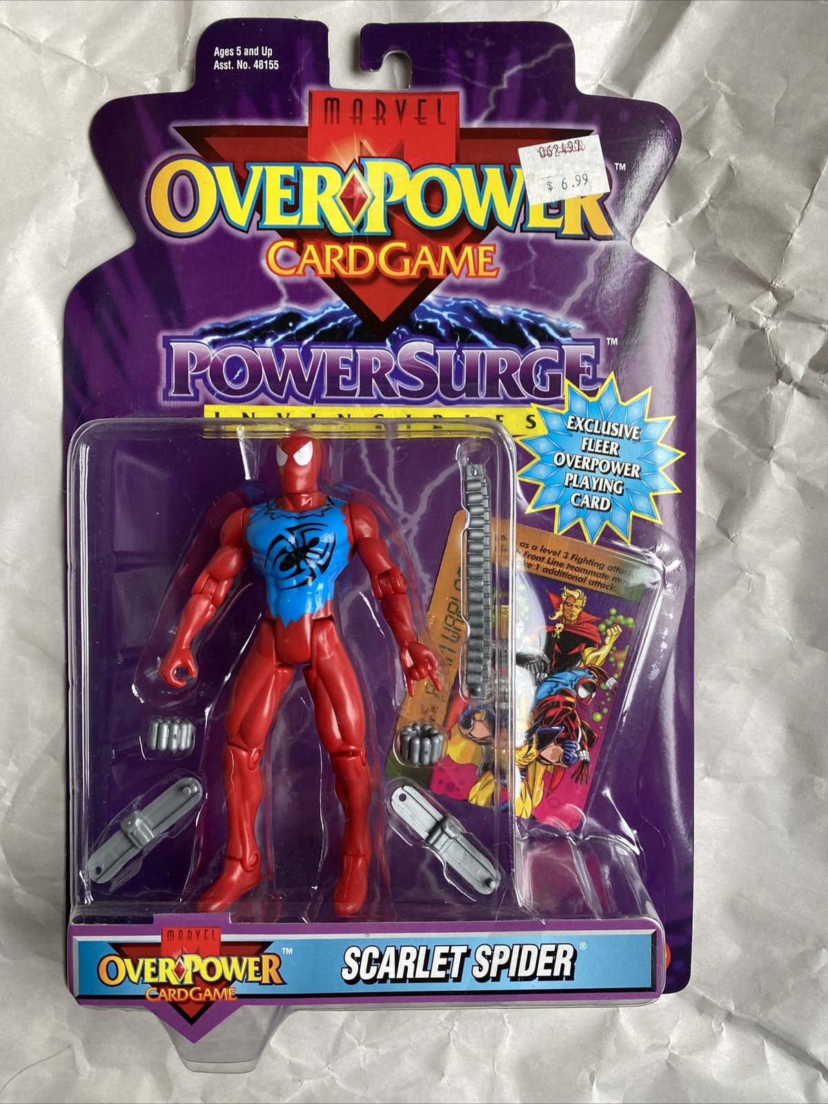 NEW Marvel Overpower Card Game SCARLET SPIDER Vintage 1996 Toy Biz ...