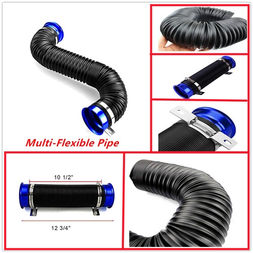1PCS Universal 360° Flexible PVC Adjustable Air Intake Pipe w/ 2 Mouths ...
