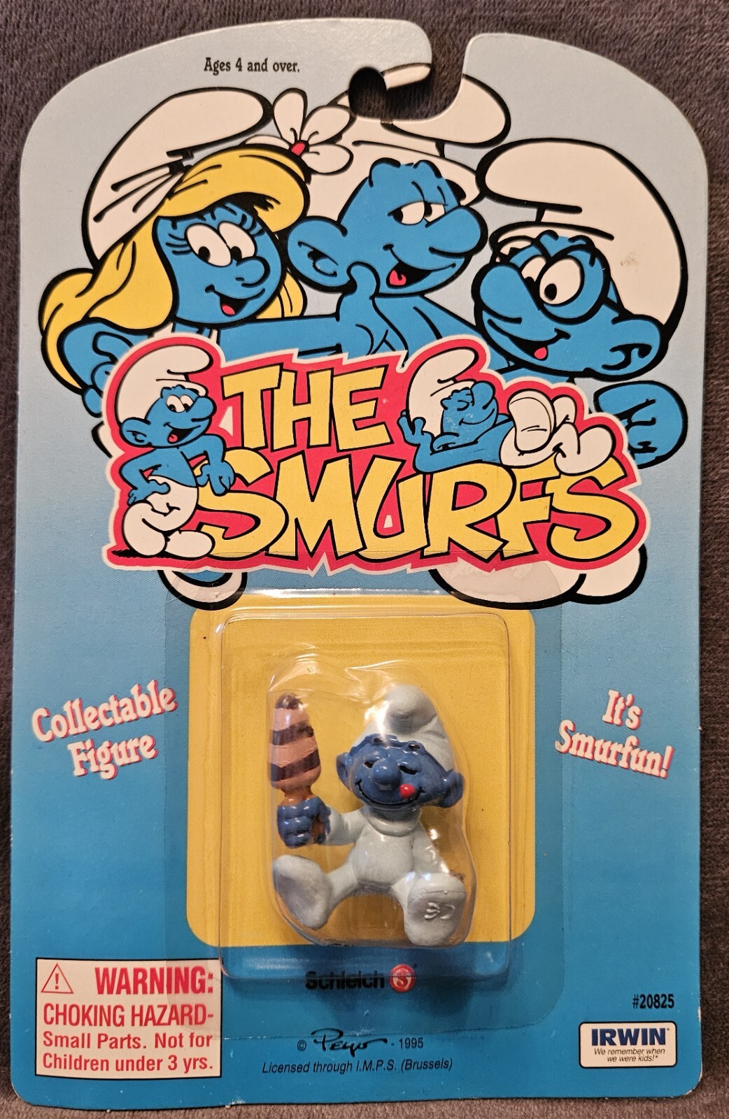 SEALED Vtg The Smurfs Ice Cream Smurf Figure Schleich Irwin Peyo 1995 ...