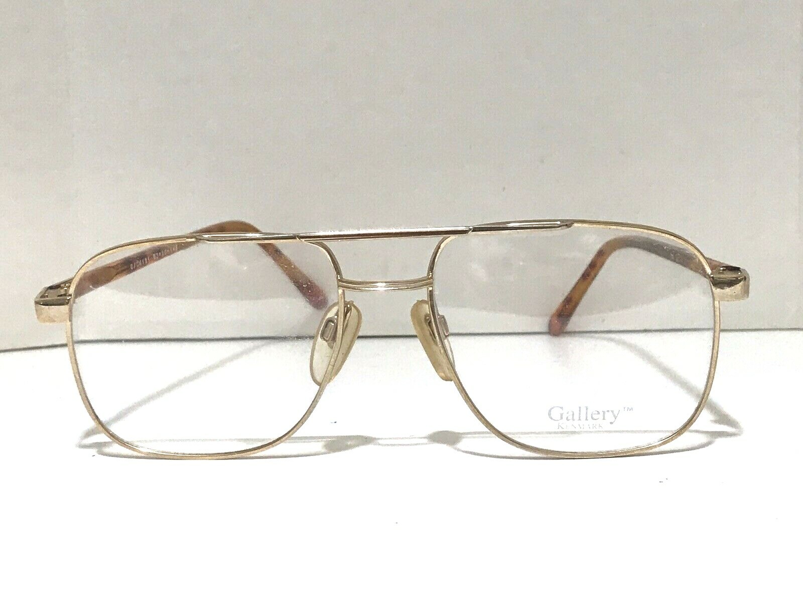 GALLERY KENMARK 53mm SQUARE GOLD METAL MEN'S EYEGLASSES OPHTHALMIC ...