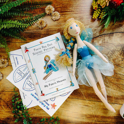 Christmas Fairy Doll Sewing Pattern, Cloth Doll Soft Toy by My Fabric ...