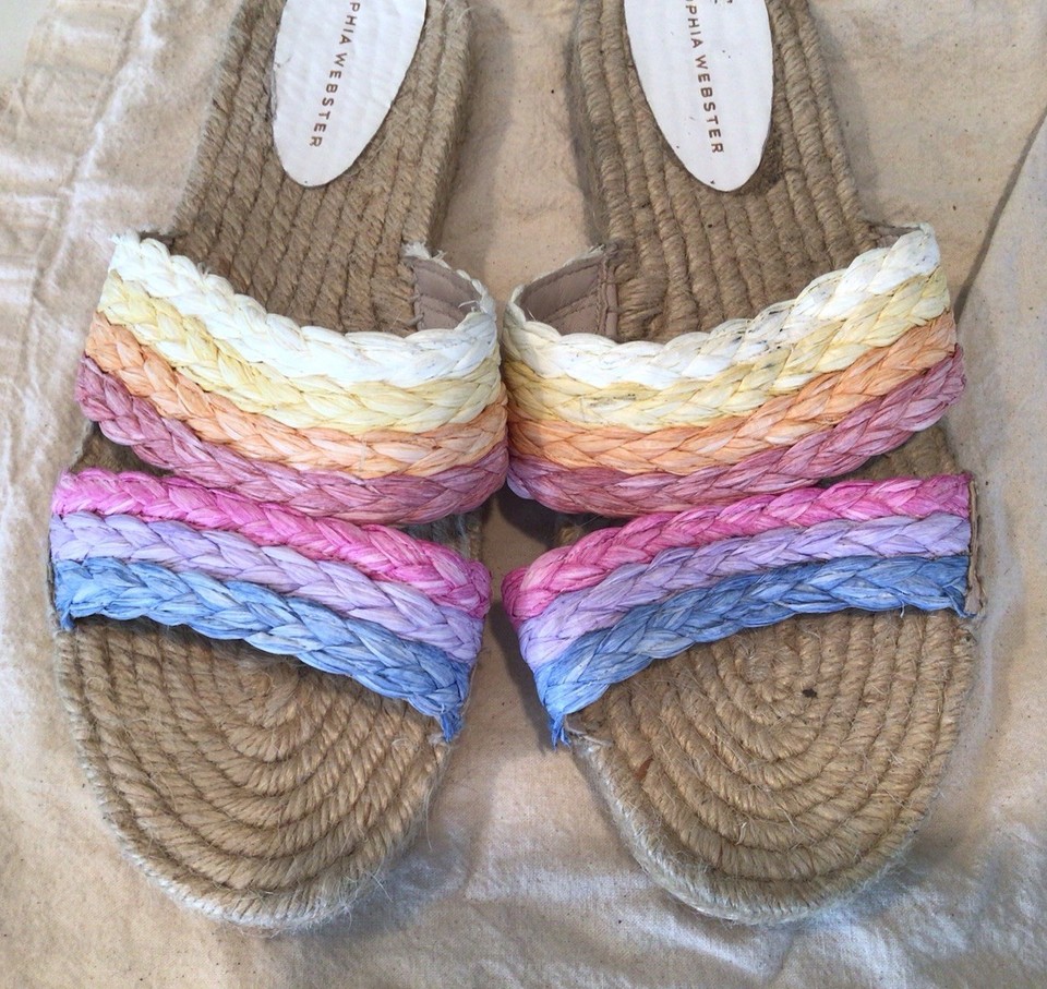 Sophia Webster Slides Pastel IWoven Slip-On Sandals Pastel Colors 41 | eBay