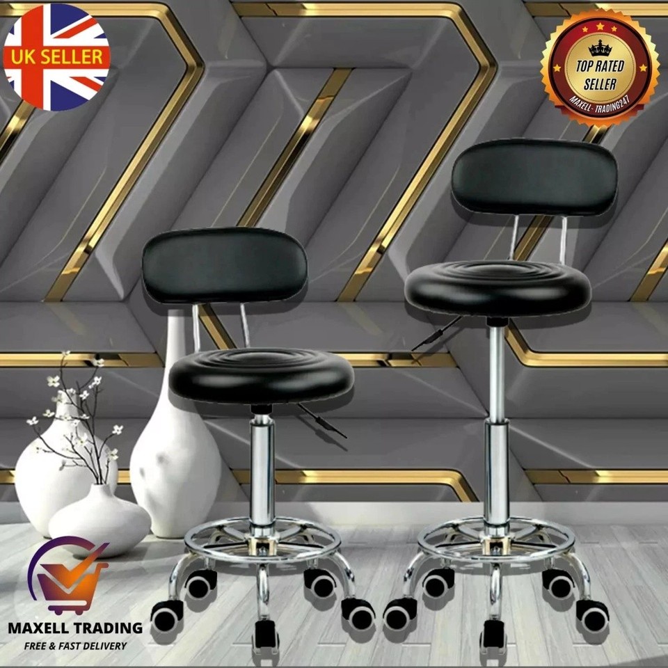 Set 2pcs Adjustable Breakfast Bar Stools Swivel Gas Lift Chair Kitchen ...