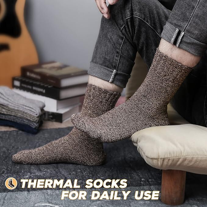 Mens Thick Heavy Duty Wool Blend Work Hiking Boot Socks Winter Warm ...