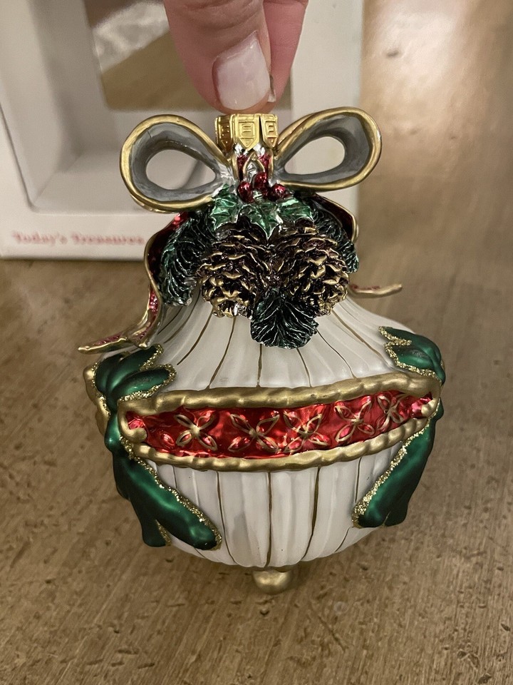 Fitz And Floyd Glass Ball Shape Bell Shape Christmas Ornament Similar ...
