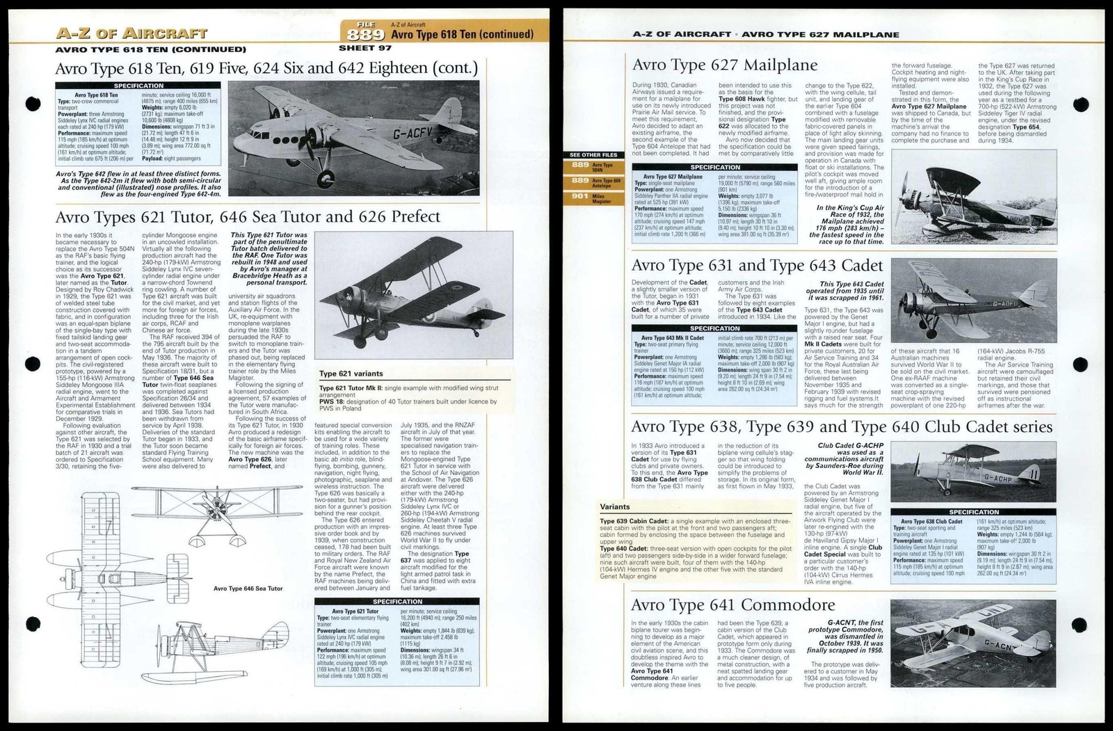 Avro Type 618 - Avro Type 641 Commodore A-Z #889 World Aircraft ...