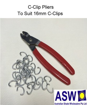 16mm C-CLIP Pack 500 & C-CLIP PLIERS Attach Shadecloth to Chain Wire ...