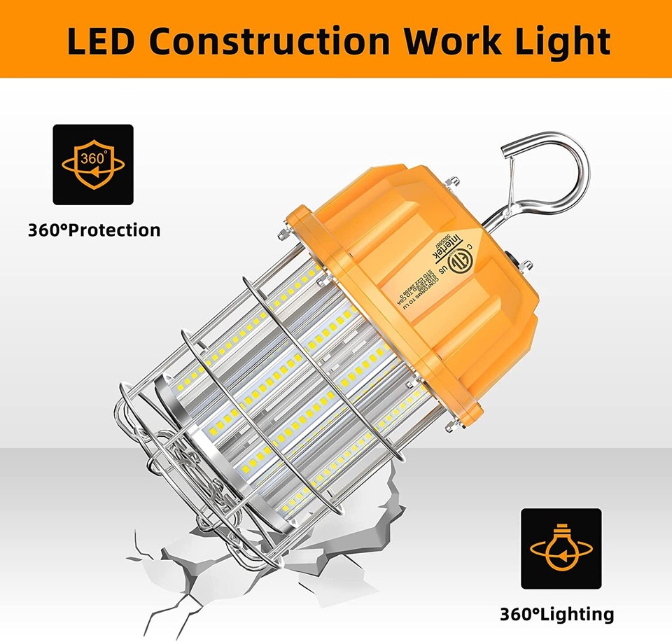 150W LED Temporary Hanging Portable Work Light with 10ft Cord US Plug ...