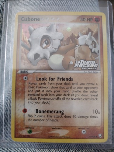 Pokemon Card - Cubone EX Team Rocket Returns 51/109 Reverse HOLO ...