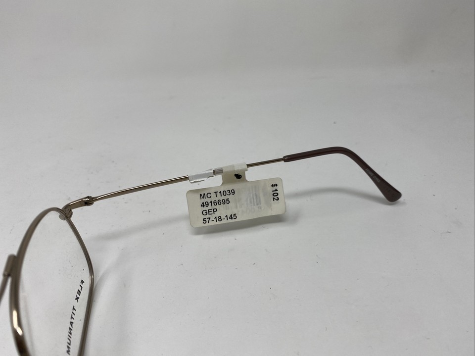 TI FLEX 1039 714 GEP GOLD 57/18/145 FLEX TITANIUM EYEGLASSES FRAME PD11 ...